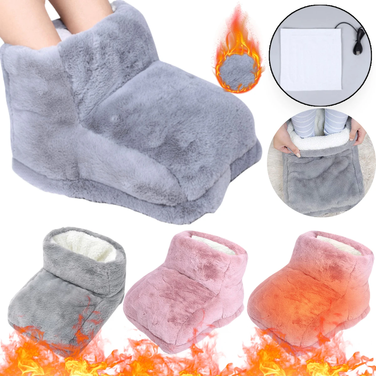 Electric-Heater-Foot-Warmer-USB-Charging-Fleece-Soft-Warm-Foot-Cover ...
