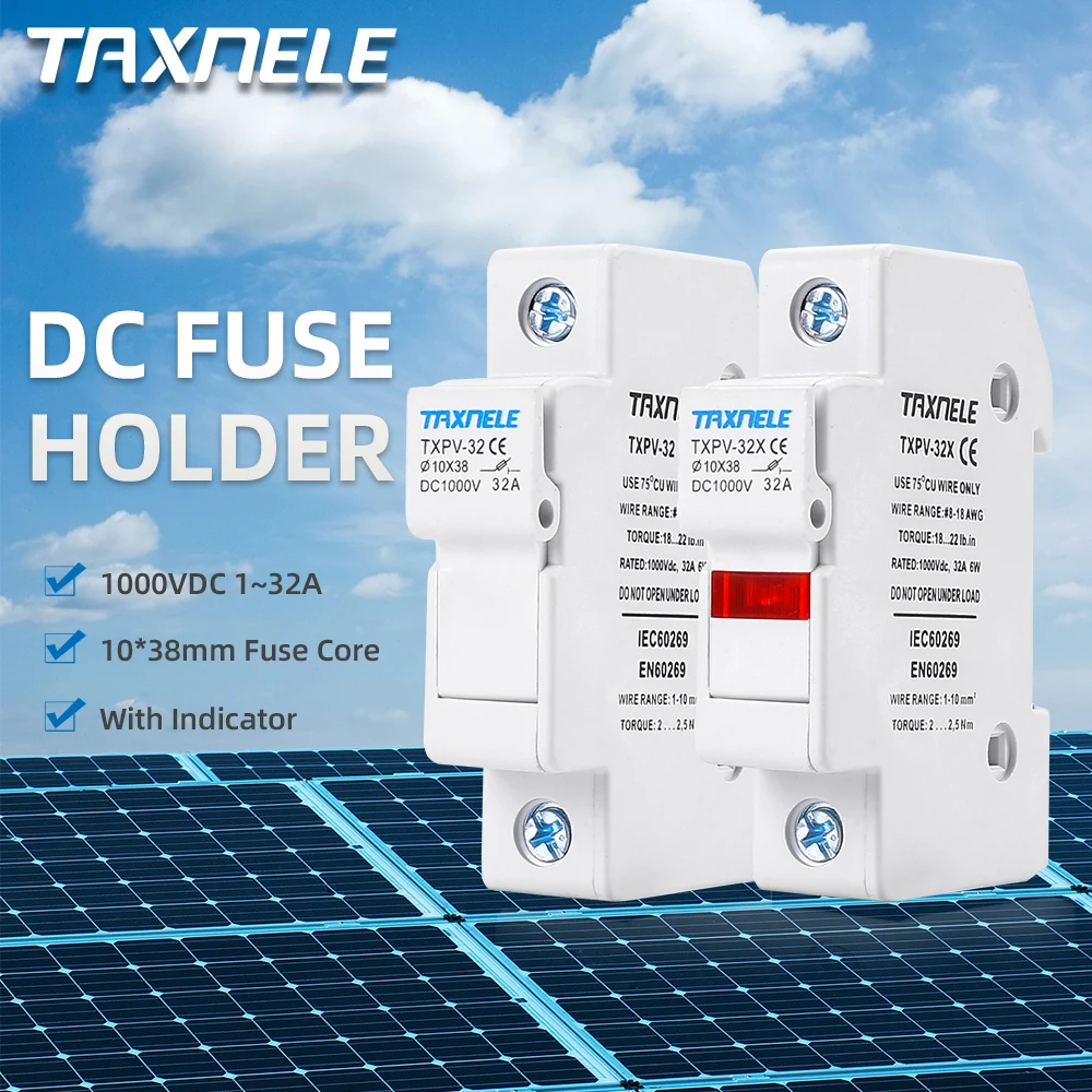 1p Dc Fuse Holders Solar Pv 10*38mm Dc 1000v Fuse Base Solar ...