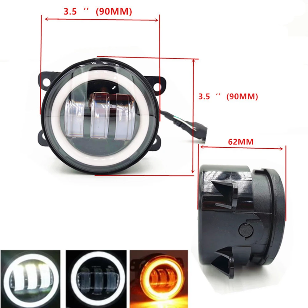 Car-Driving-Light-LED-Headlight-6000K-Angel-Eyes-For-Car-SUVs ...