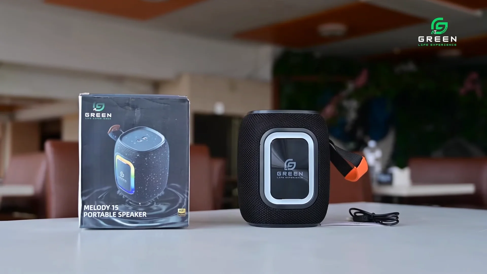 Green Melody-15 | Portable Bluetooth Speaker | 15 Watt | Heavy Bass | 8 Hours | RGB Light | Type ...