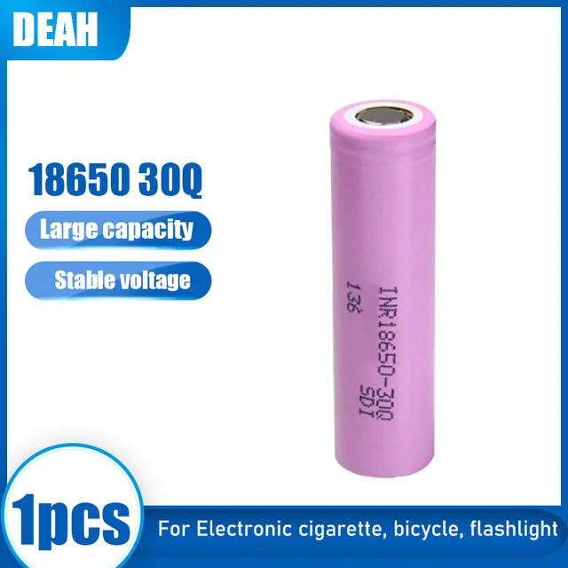 1PCS Original 18650 30Q 3.7V 3000mAh INR18650 Discharge Lithium Rechargeable Battery For Samsung ...