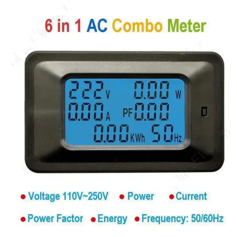 6-IN-1-Digital-AC-Voltage-Meter-100A-20A-110-250V-Energy-Meter ...