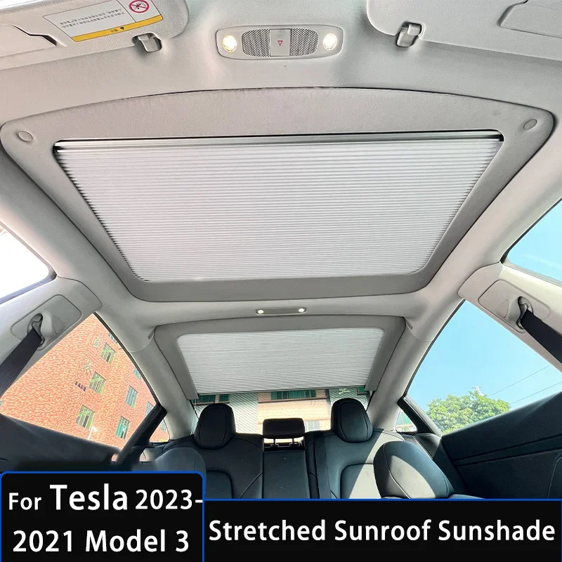 For-Tesla-Model-3-2023-Sunshade-Sunroof-Stretched-Front-Rear-Sunshades ...