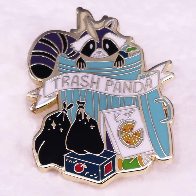 Funny-Panda-Trash-Hard-Enamel-Pin-Cartoon-Animal-Badge-Brooch-for ...