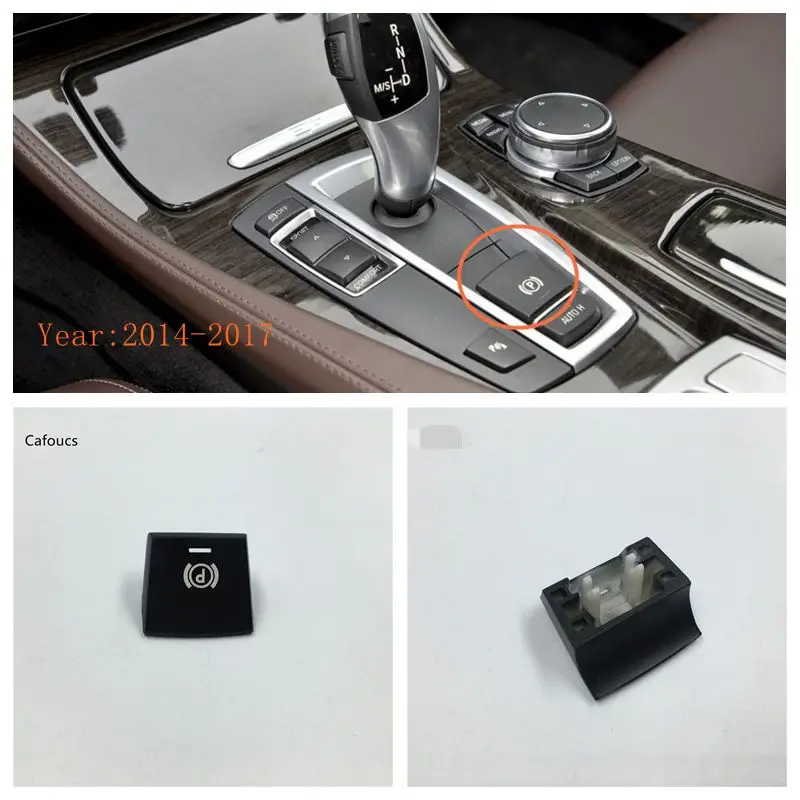 Cafoucs 주차 브레이크 스위치 P 버튼 커버, BMW 5 6 X3 X4 F10 F11 F06 F12 F25 2014 ...