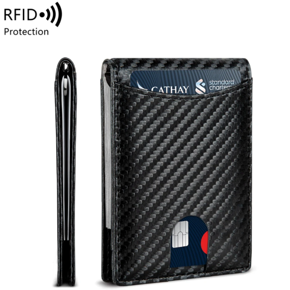 Rfid-Carbon-Fiber-Minimalist-Mens-Wallets-Card-Holder-Card ...