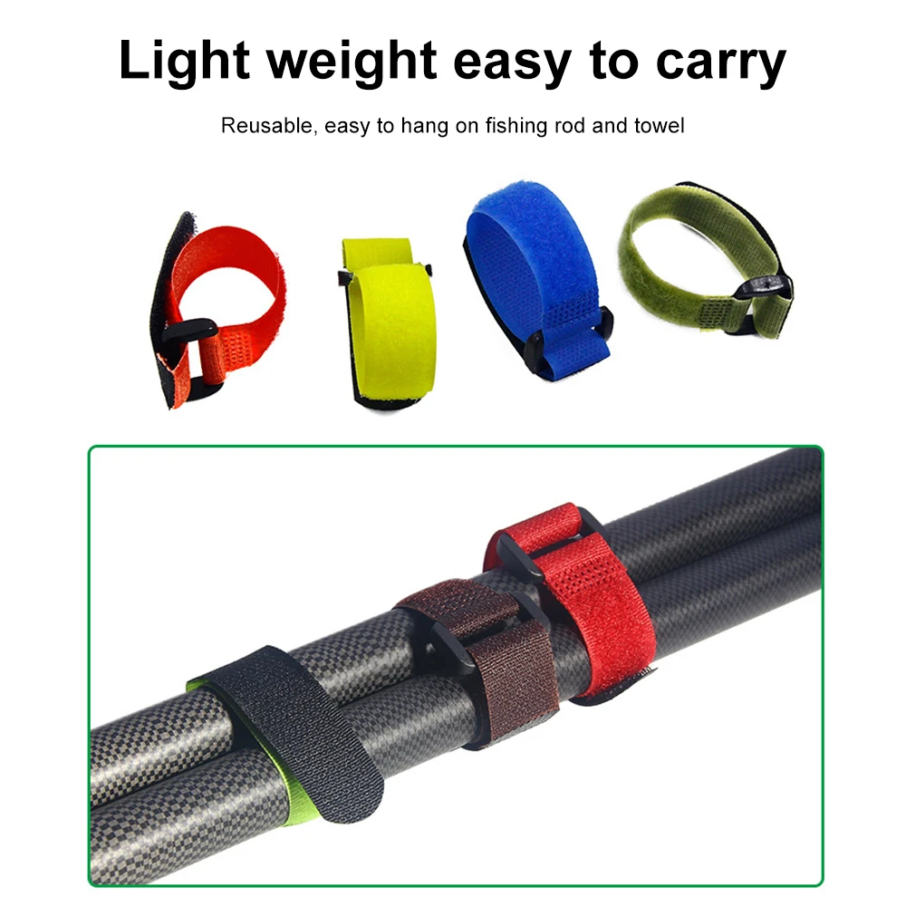 5PCS Fishing Rod Strapping Wrap Band Suspender Fastener Hook Loop Ties ...