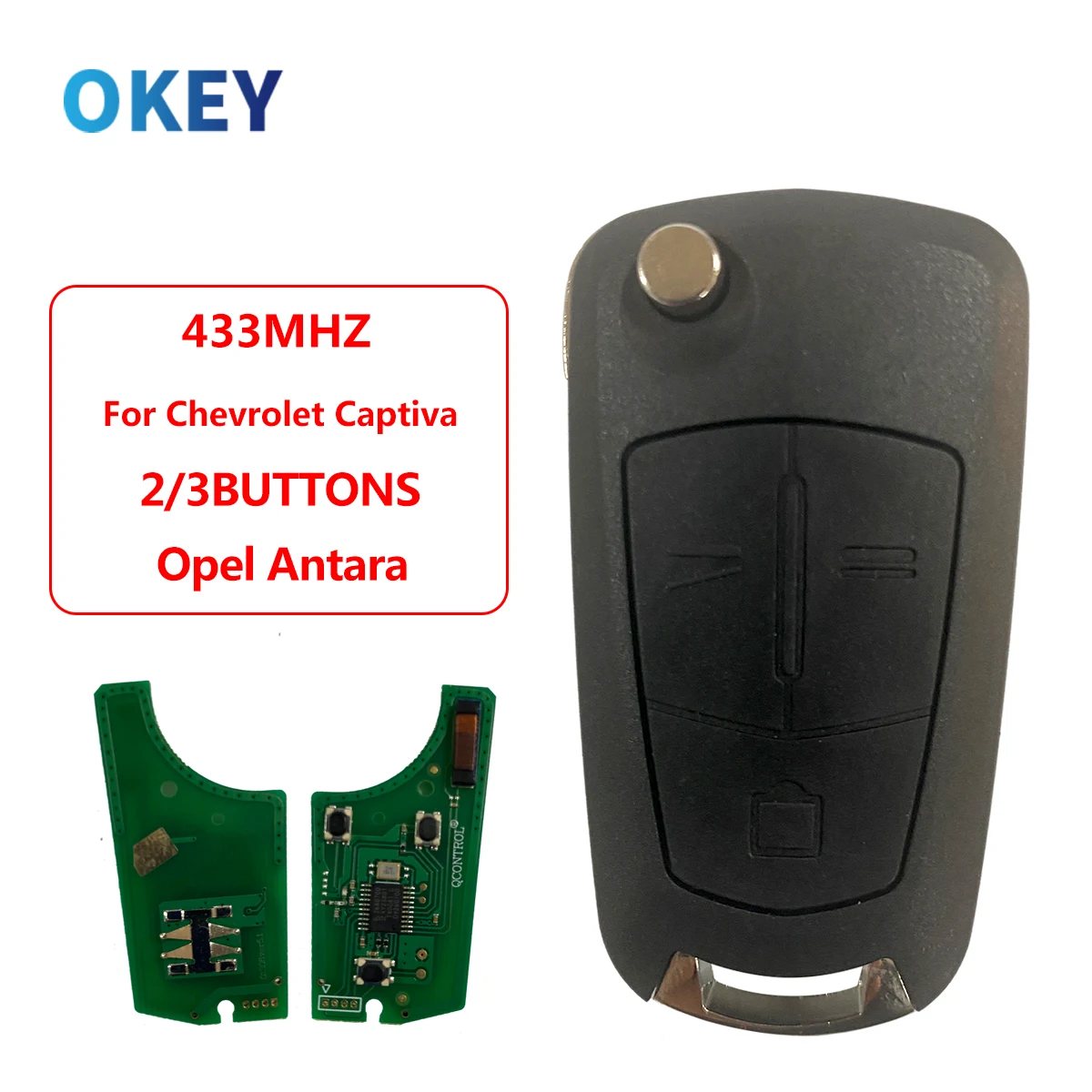 Okey Flip Remote Car Key 433mhz For Opel/vauxhall Astra H 2004-2009 ...