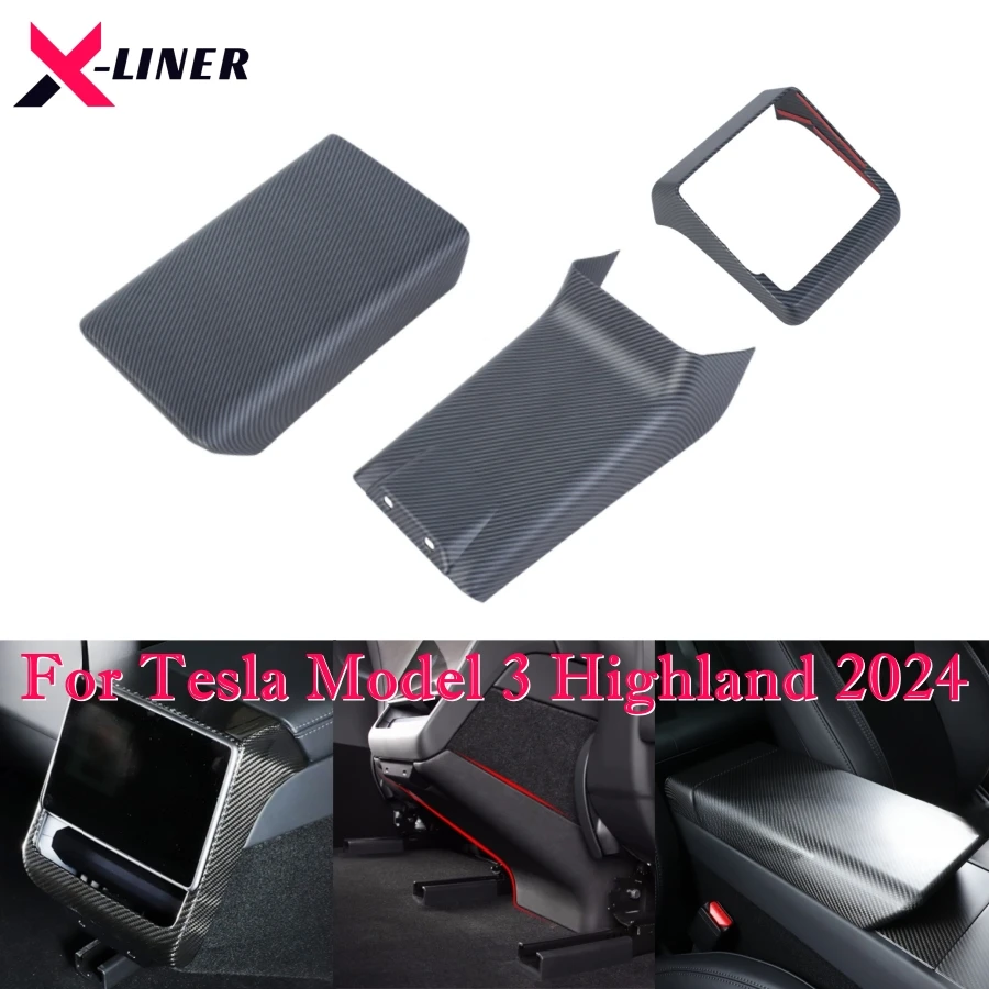 For-Tesla-Model-3-Highland-2024-Anti-Kick-Trim-Protector-Armrest-Cover ...
