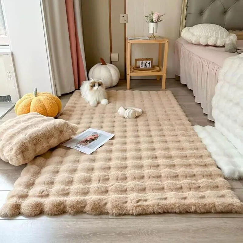 1Pc Bubble Plush Carpet For Home Decor Imitation Rabbit Hair Balcony ...