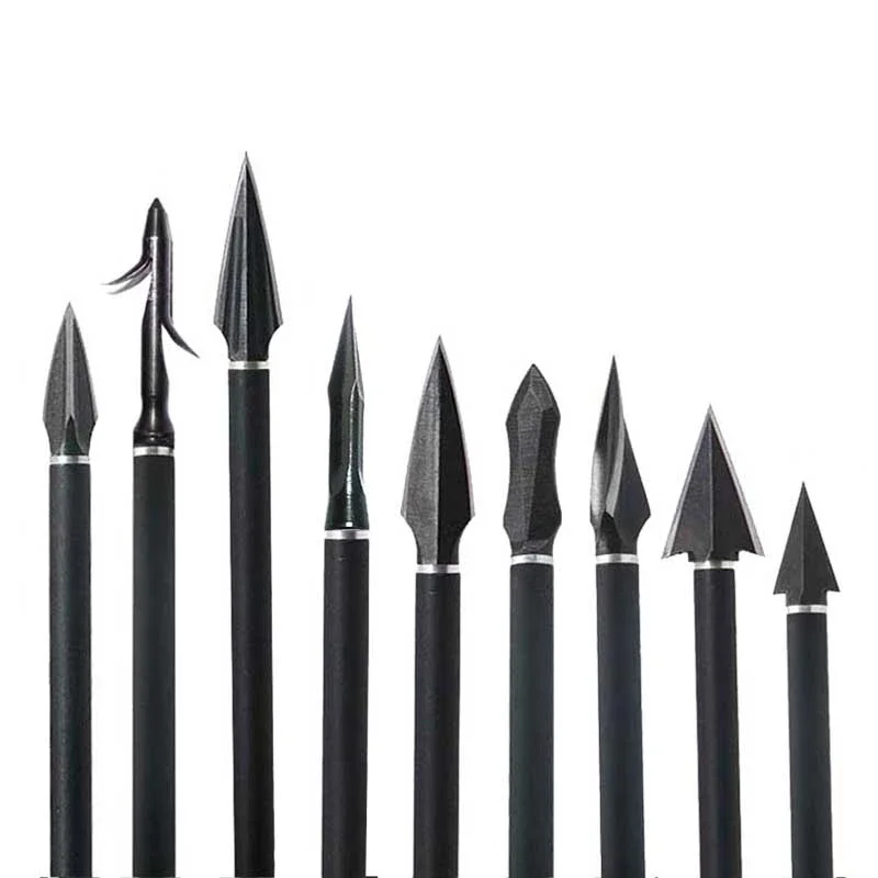 6PCS-Archery-High-Carbon-Steel-Arrow-Head-Tips-Point-100-170gr-for ...