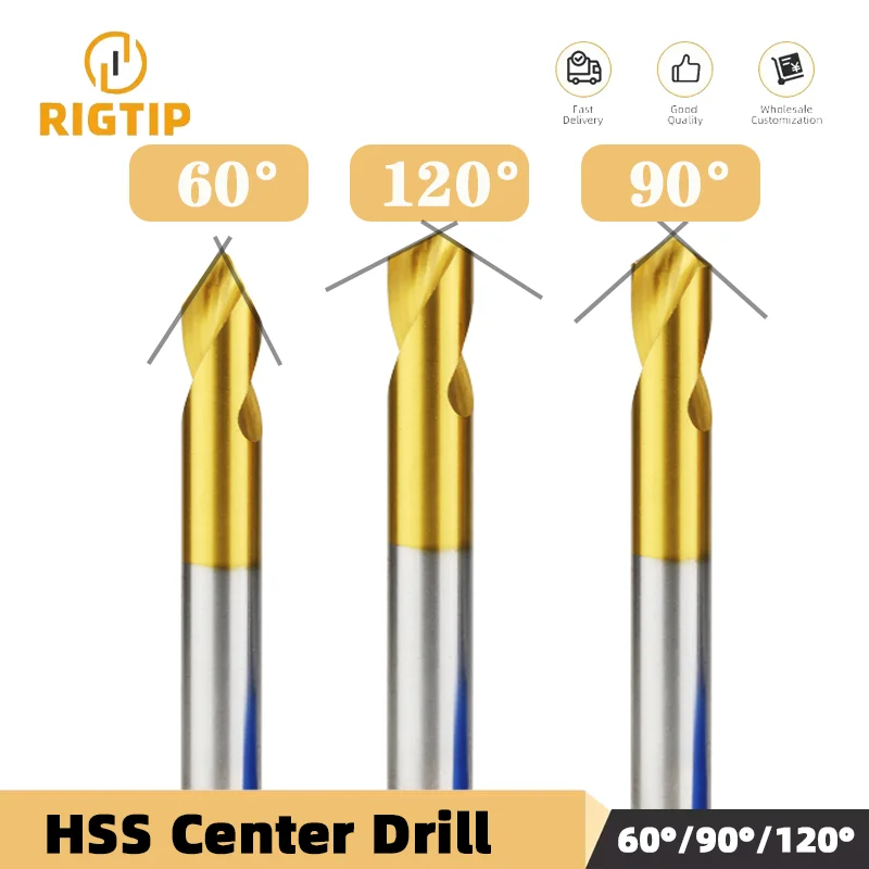 HSS 60 90 120 Degree NC Spot Drill Stub Spotting Location Center Drill ...