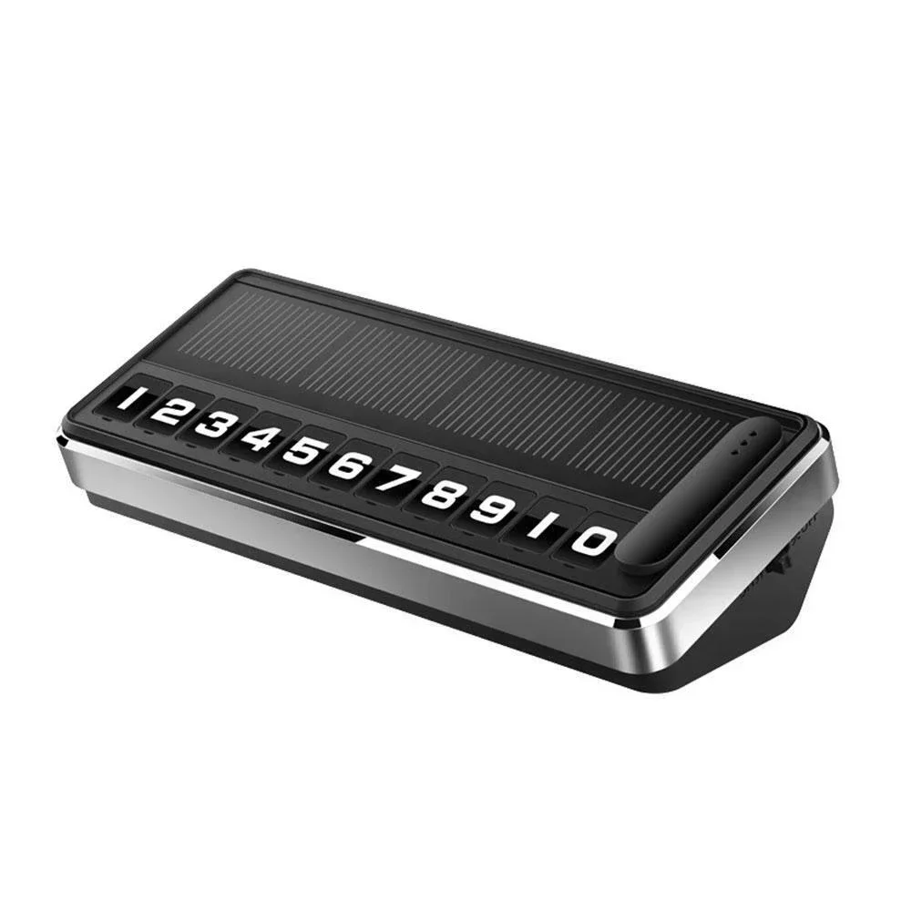Solar-Car-Phone-Number-Plate-Led-Lighting-Temporary-Parking-Card-Hidden ...
