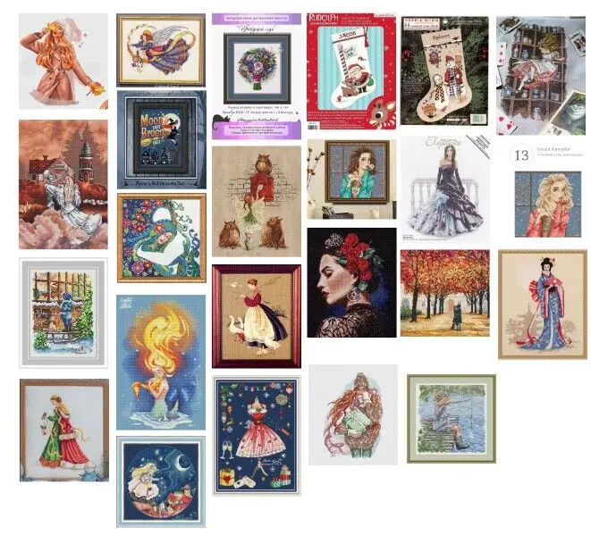Girls-3-styles-Embroidery-cross-stitch-set-Cross-Stitch-Kit-Package ...