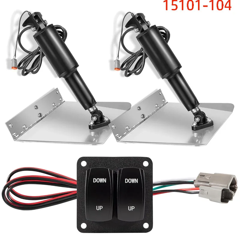 15101-104-9-X-12-Standard-Trim-Tab-Kit-W-Double-Rocker-Switch-for-Boat ...