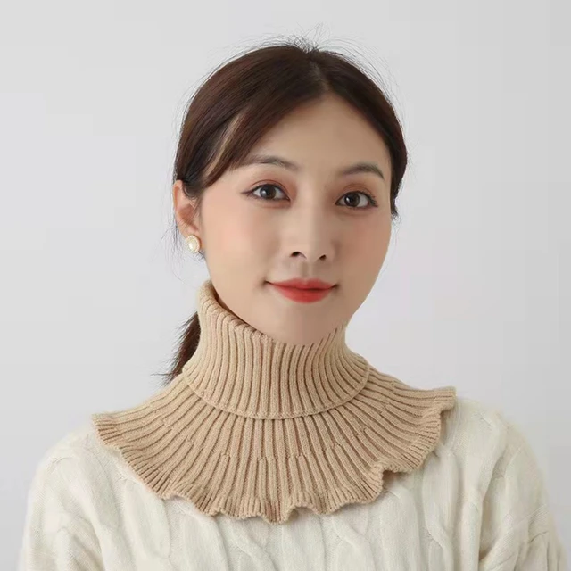 Warm Knitted Fake Collar Woolen Women Turtleneck Knitted False Fake ...