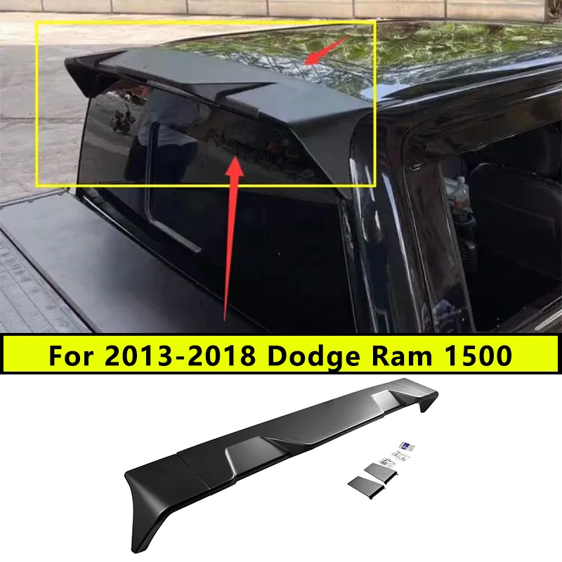 For-2013-2018-Dodge-RAM-1500-Matte-Black-Rear-Roof-Wing-Lip-Trunk-Roof ...