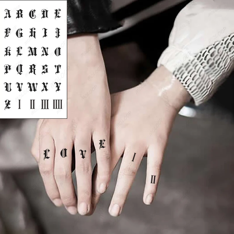 Roman Numerals Tattoo Finger