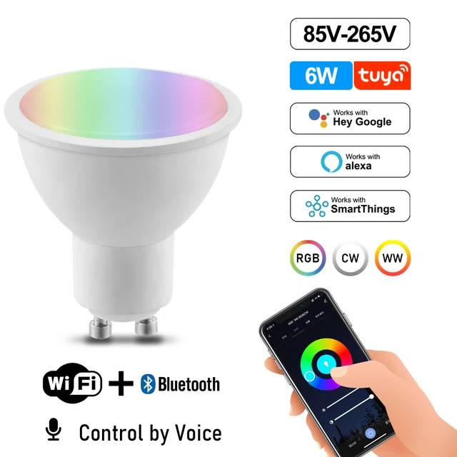 RGB Tuya Smart Wifi GU10 E27 E14 LED Lights Bulb Life APP Control Led ...