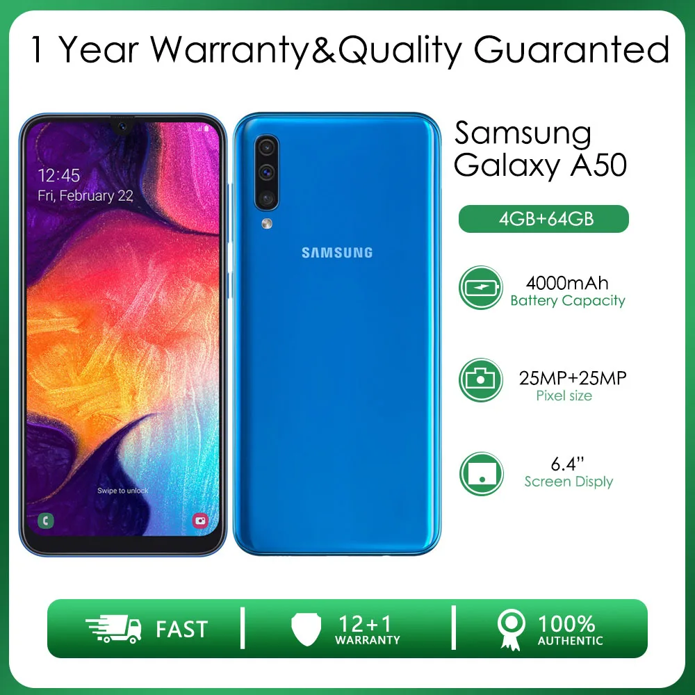 Samsung-smartphone Galaxy A50 Débloqué, Téléphone Portable, Octa Core ...