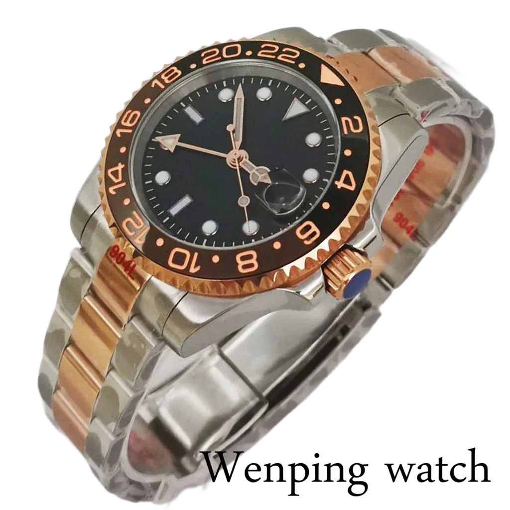 New-Bliger-40mm-Black-Dial-Sapphire-Glass-Ceramic-Bezel-GMT-Hand ...