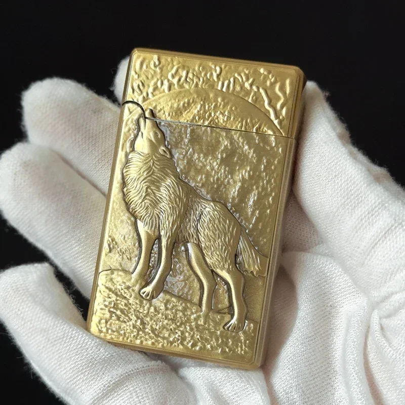 Vintage-Collection-Engraved-Wolf-Metal-Lighter-Butane-Cigarette ...