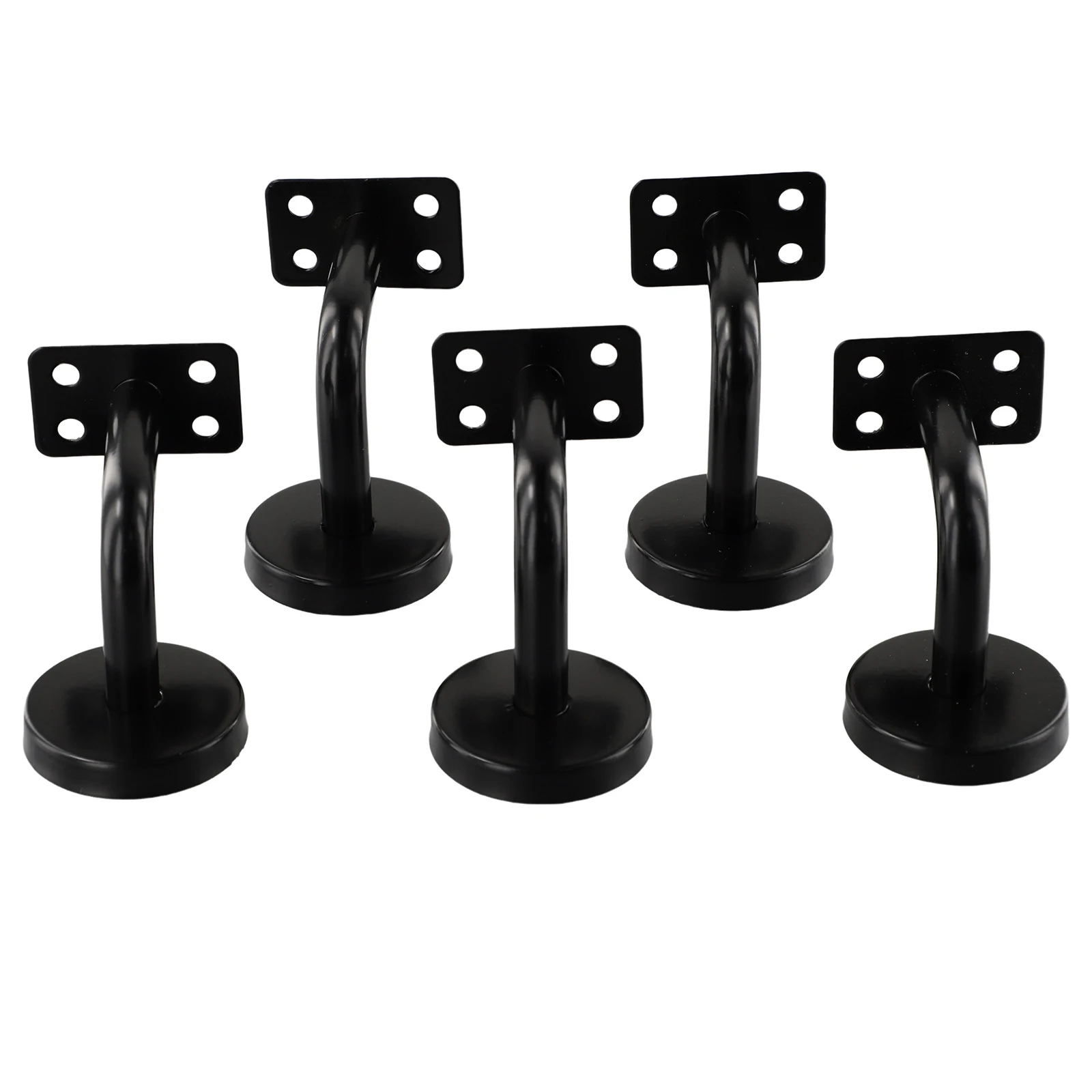 5pcs Handrail Brackets Black Painted Wall Mount Stair Fixture Support ...