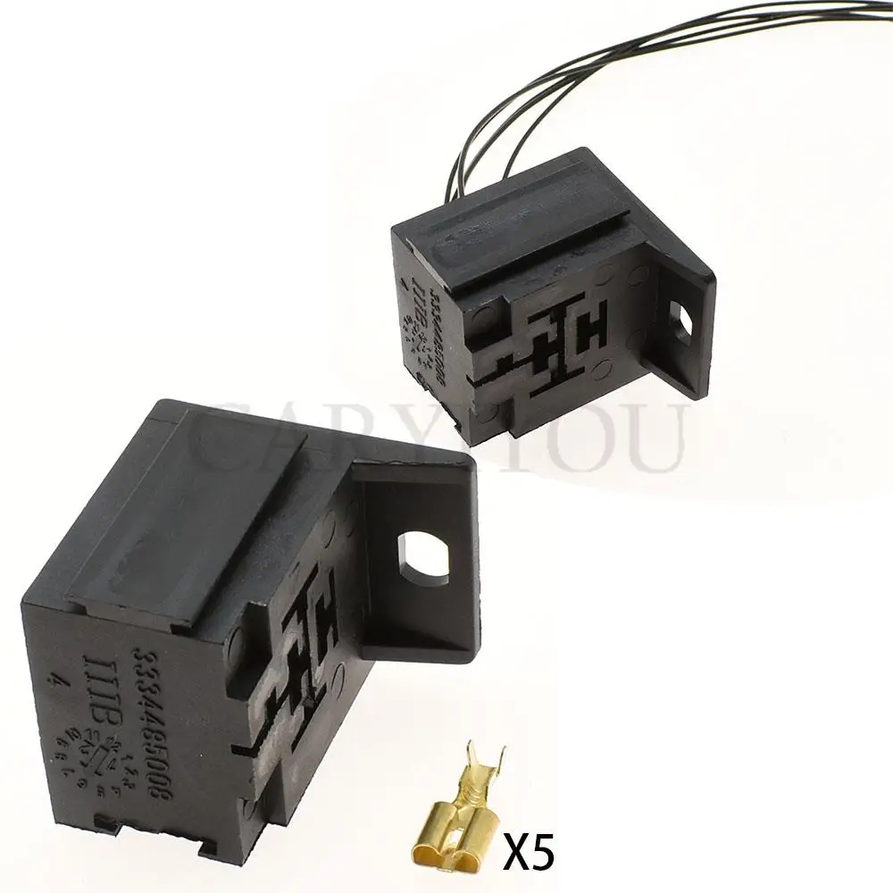 1-Set-5-Pin-Poles-Automotive-Relay-Base-Holder-Connector-Socket-With ...