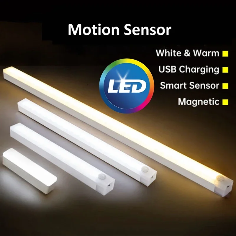 PIR-Motion-Sensor-LED-Under-Cabinet-Lamp-Dimmable-Rechargeable-Night ...