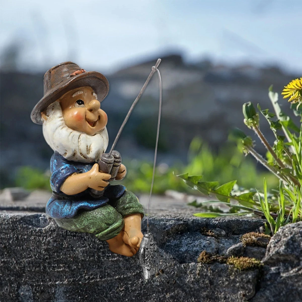 Mini-Gnome-Fisherman-Resin-Est-tua-ornamento-ao-ar-livre-gramado-engra ...