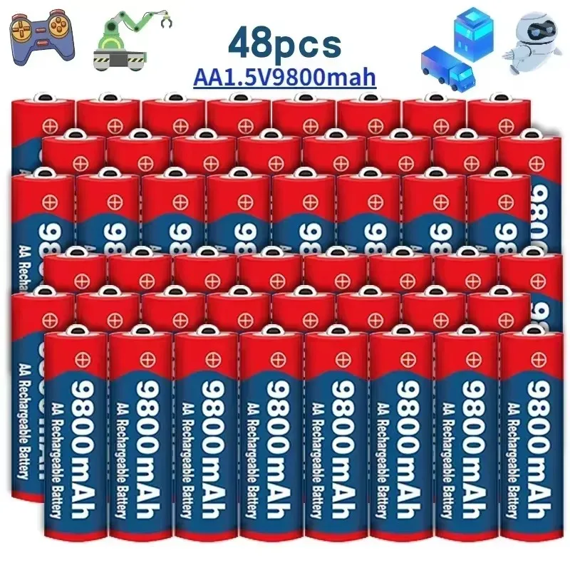 100-Original-New-High-Quality-AAbattery1-5V-9800mAh-Rechargeable-AA ...
