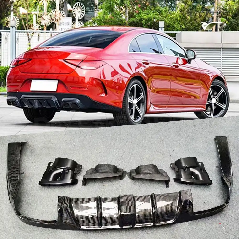 Carbon Fiber Car Rear Bumper Lip Diffuser For Mercedes Benz Cls Class ...