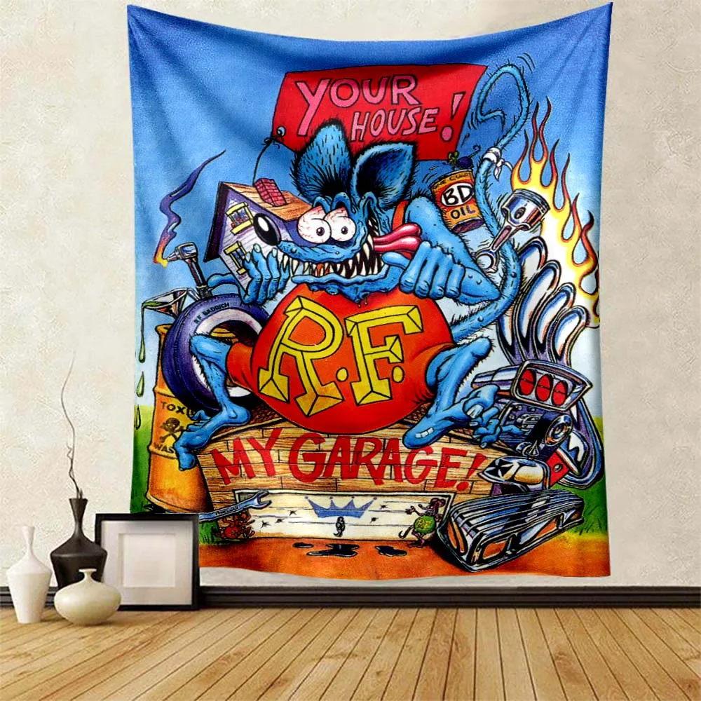 Wall Tapestry Funny | Fun Wall Tapestry | Rat Fink Ratfink | Rat ...