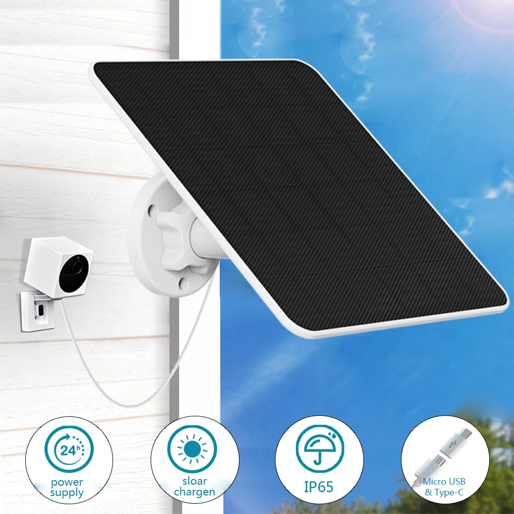 10W-5V-Solar-Panel-for-Security-Camera-usb-solar-panel-charger-USB-Type ...