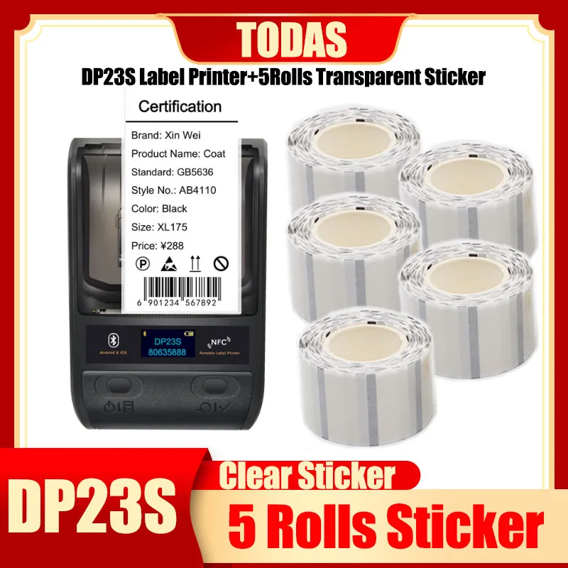 DETONG-impresora-de-pegatinas-DP23-de-58mm-fabricante-de-etiquetas-port-til-incluye-Software ...