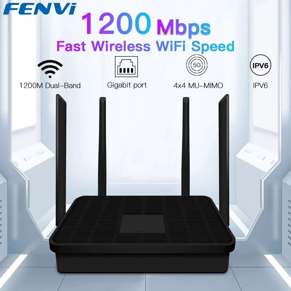 FENVI-Router-Wi-Fi-1200Mbps-5GHz-Gigabit-Ethernet-Router-Dual-Band-2-4 ...