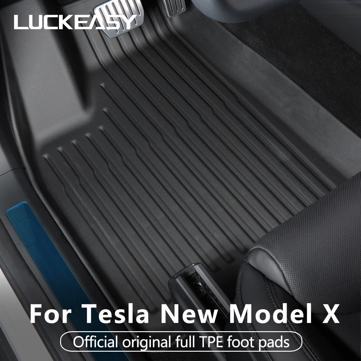 LUCKEASY-For-Tesla-Model-X-Car-Foot-Pad-2023-Waterproof-TPE-Rear-Seat ...