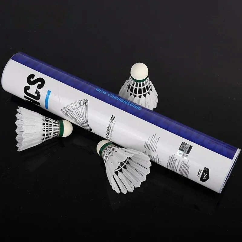 New 12 pcs/tube badminton shuttlecocks NCS carbon sound artificial ...