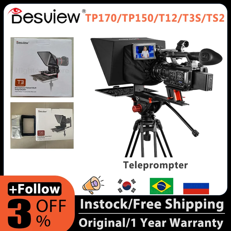 Desview Bestview TP170 TP150 T12 T3S T3 TS2 T2 텔레프롬프터, 범용 휴대용 텔레프롬프터 ...