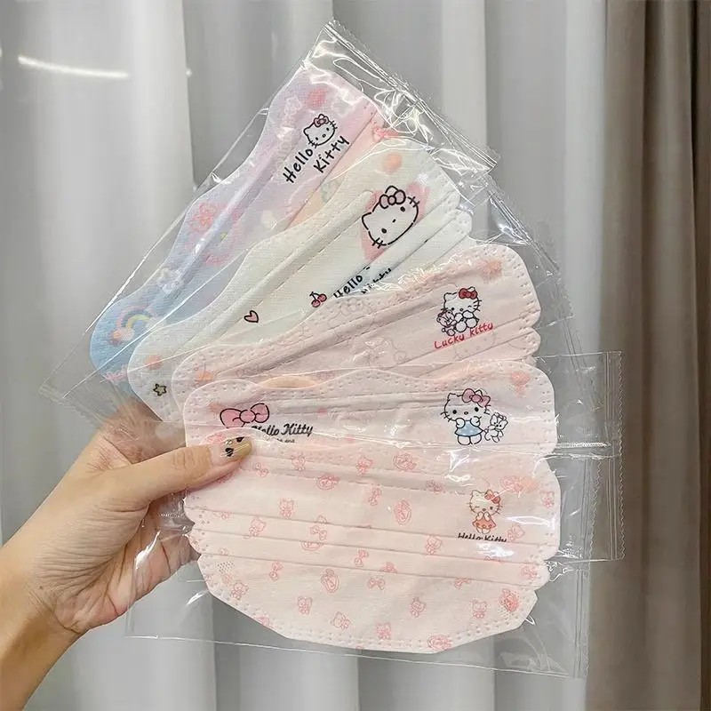 10Pcs-Kawaii-Sanrio-Hellokitty-Mask-Adult-Protective-Masks-Cartoon ...