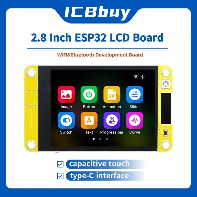 2-8-Inch-240-320-Capacitive-Touch-Screen-WROOM-ESP32-Arduino-LVGL-WIFI-Bluetooth-Development ...