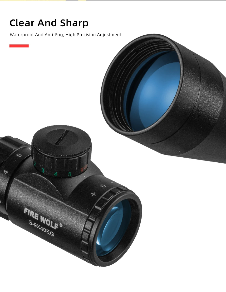 Fire Wolf 3-9x40 EG Riflescope Hunting Scope Outdoor Reticle Sight ...