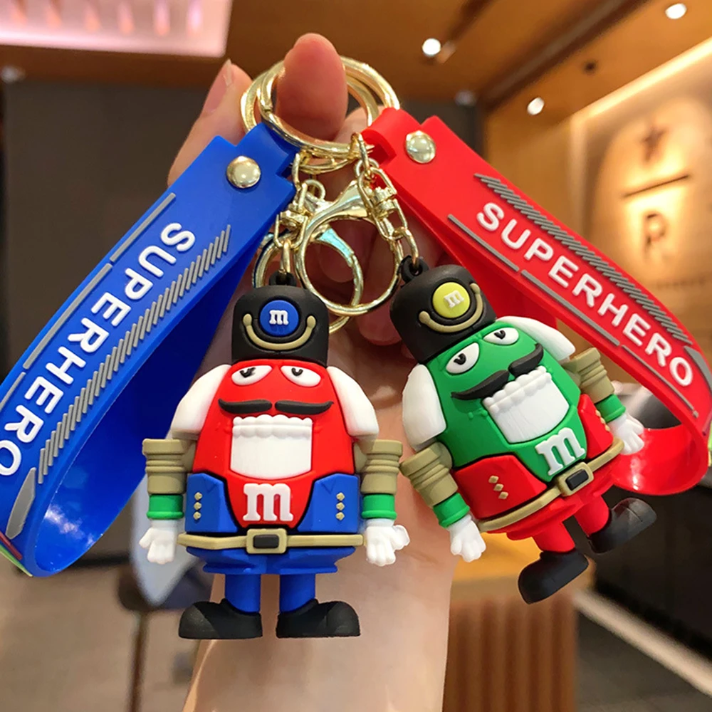 Creative-cartoon-m-bean-key-chain-cool-3D-silicone-doll-pendant-couple ...