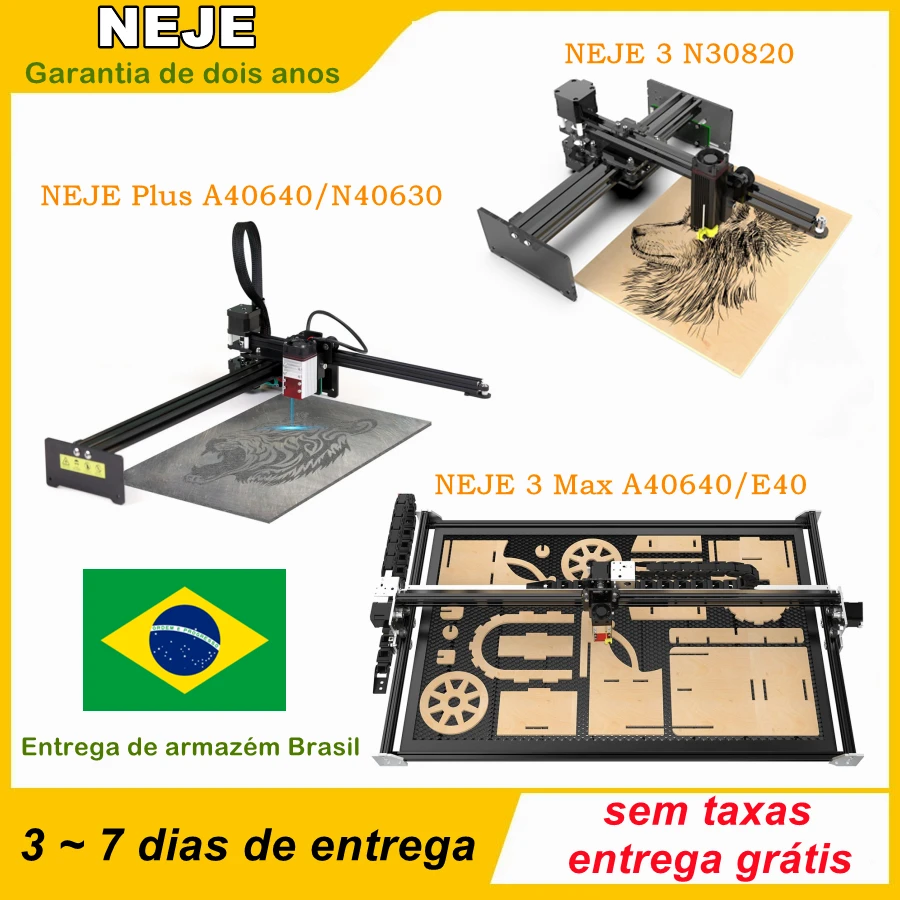 NEJE 3 Max/Plus 80W CNC Laser Engraver Wood Cutter 3D Printer Router ...