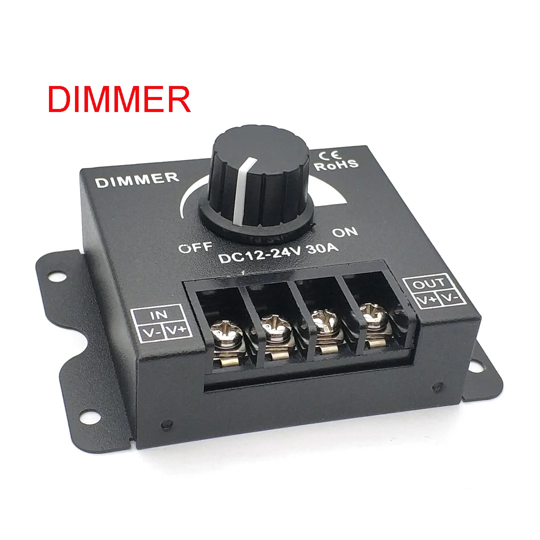 DC-12V-24V-LED-Dimmer-Switch-30A-360W-Voltage-Regulator-Adjustable ...