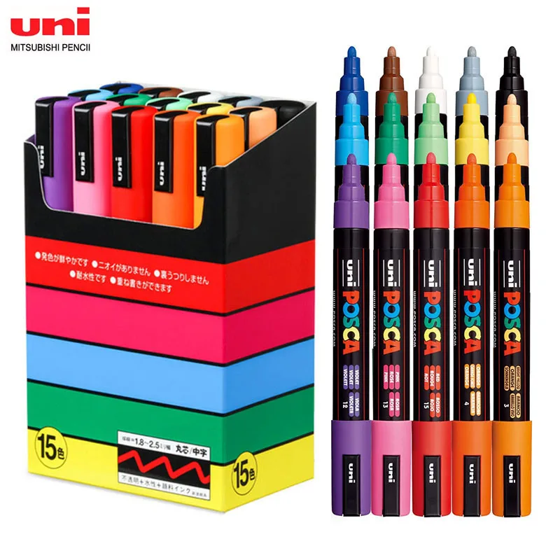 Uni-1pc-Paint-Markers-Plumones-Colores-Posca-PC-1M-3M-5M-Mercaderes ...