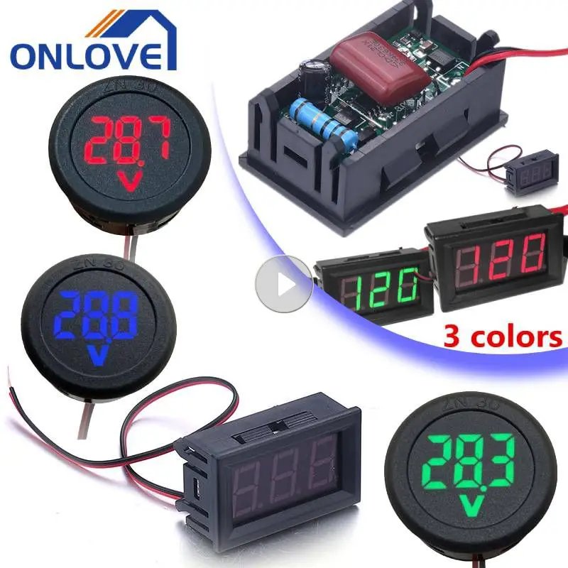 4-100V-DC-Voltmeter-LED-Digital-Display-Circular-Two-wire-DC-Digital ...