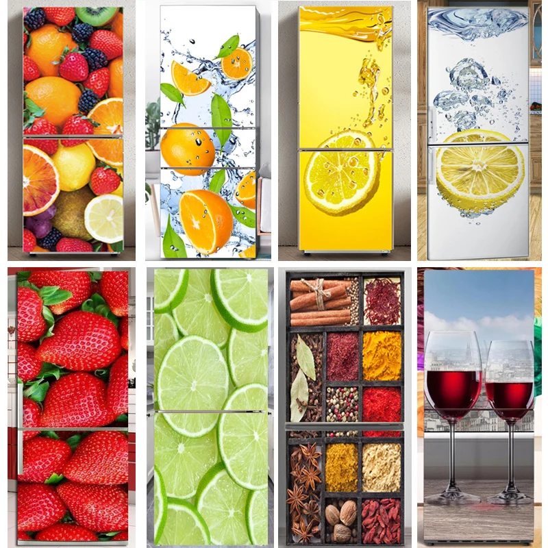 Self-Adhesive-Fruit-Refrigeretor-Stickers-Fridge-Door-Cover-Sticker ...