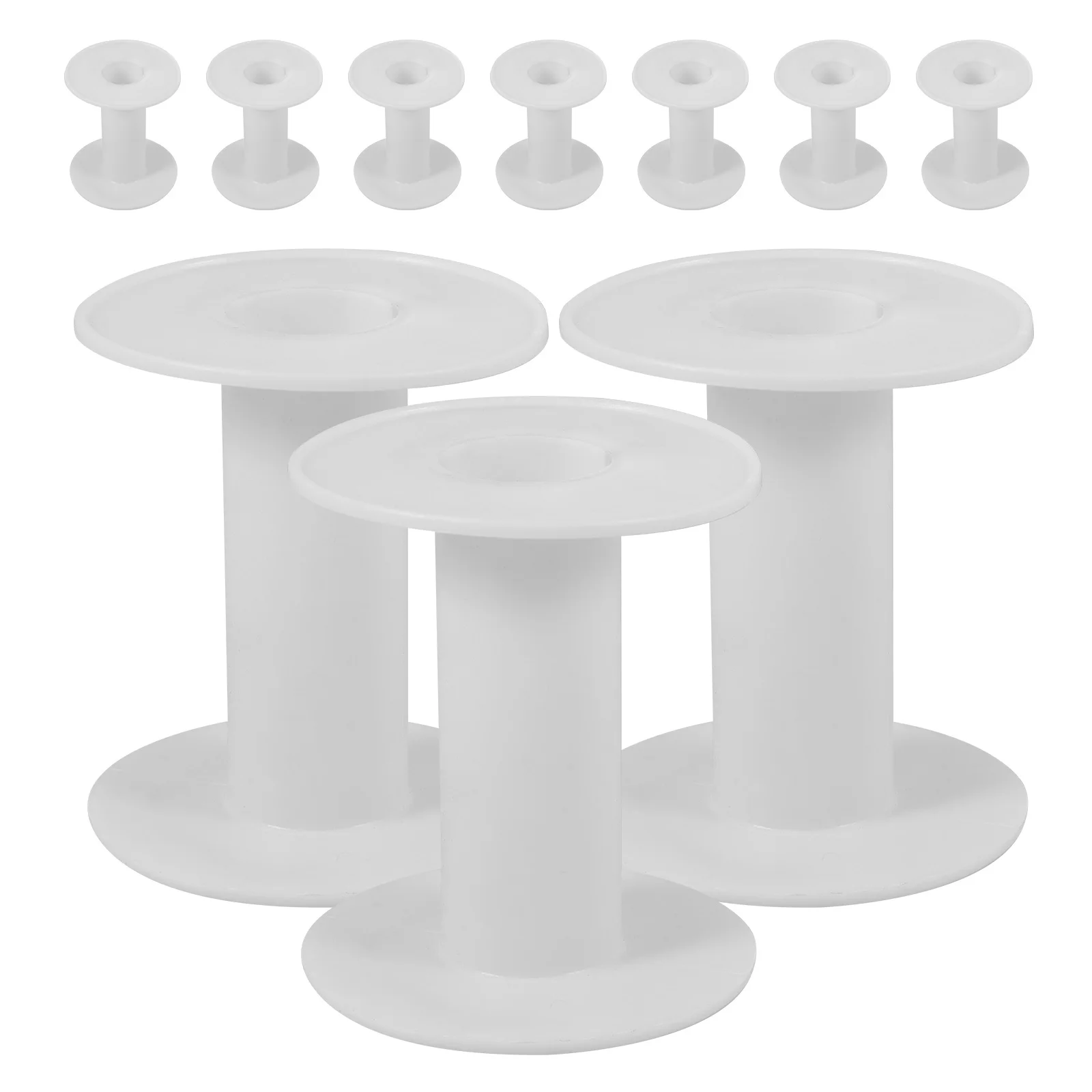 10Pcs White Plastic Spools Versatile Craft Thread Spools for Embroidery ...