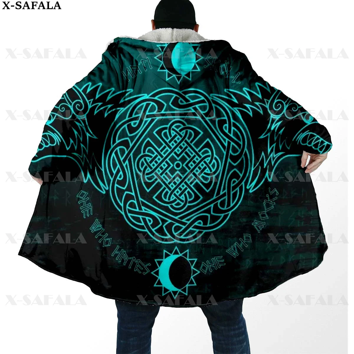 Tattoo-Symbol-Viking-Wolf-Odin-Raven-Thick-Warm-Hooded-Cloak-Men ...